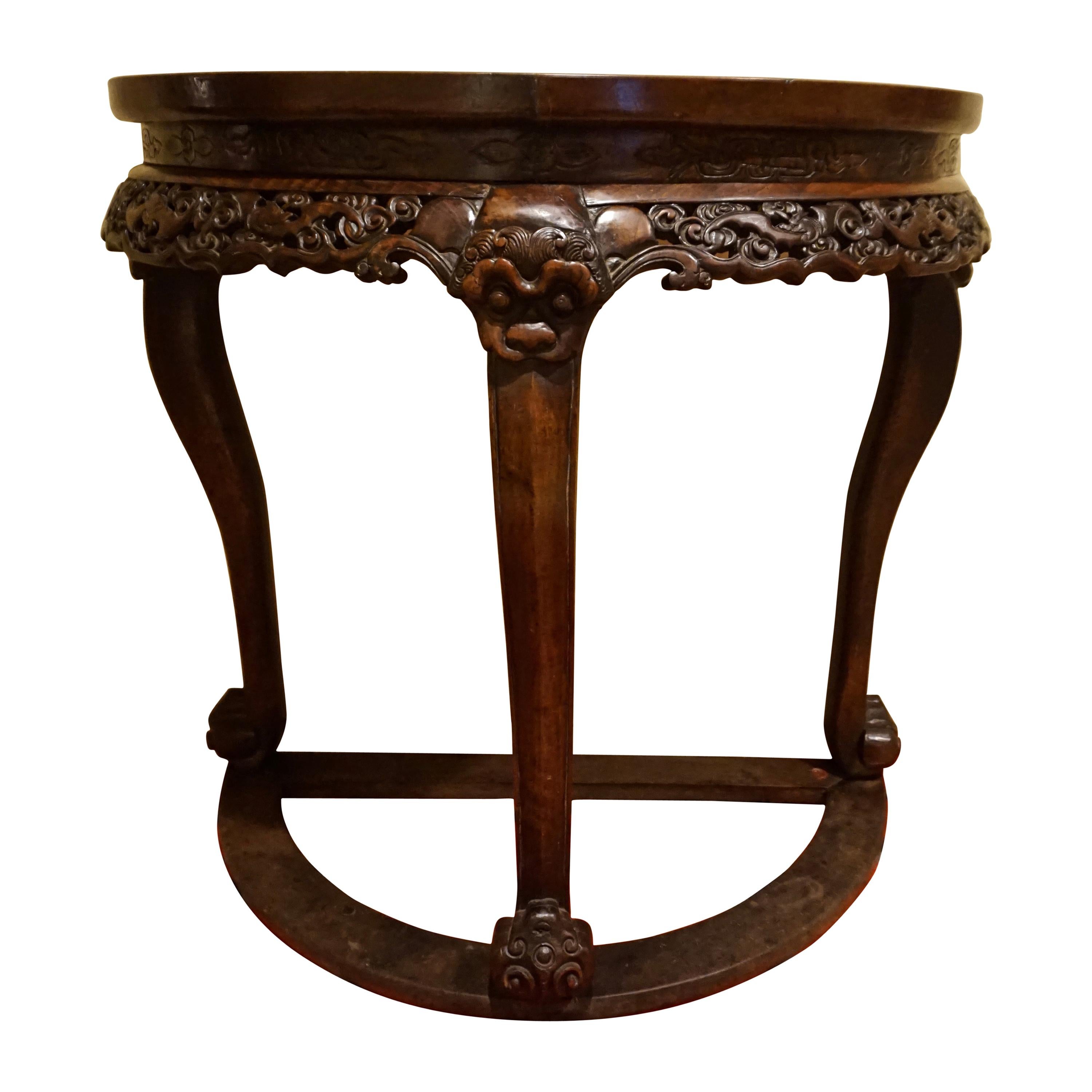 Early 19th Century Chinese Hand Carved Semilunar Half Moon Console ...