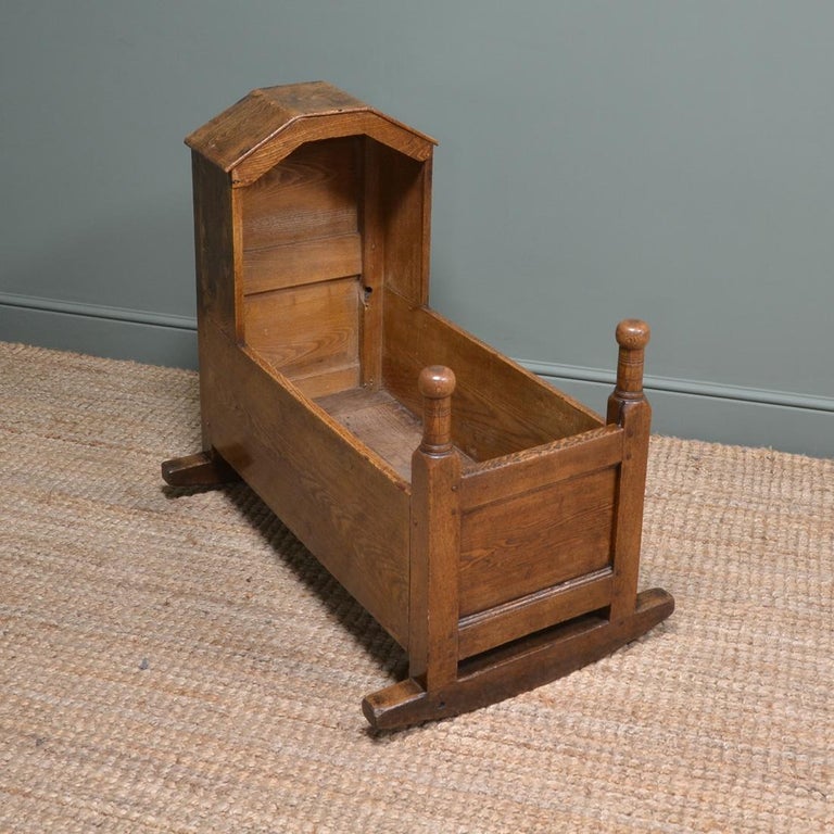 Early 19th Century Decorative Georgian Oak Antique Cot / Cradle For ...