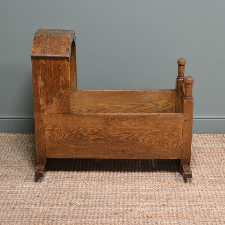 Early 19th Century Decorative Georgian Oak Antique Cot / Cradle For ...