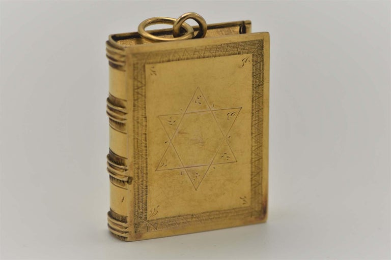 Early 19th Century Dutch Gold Jewish Amulet Case with Hebrew Parchment ...
