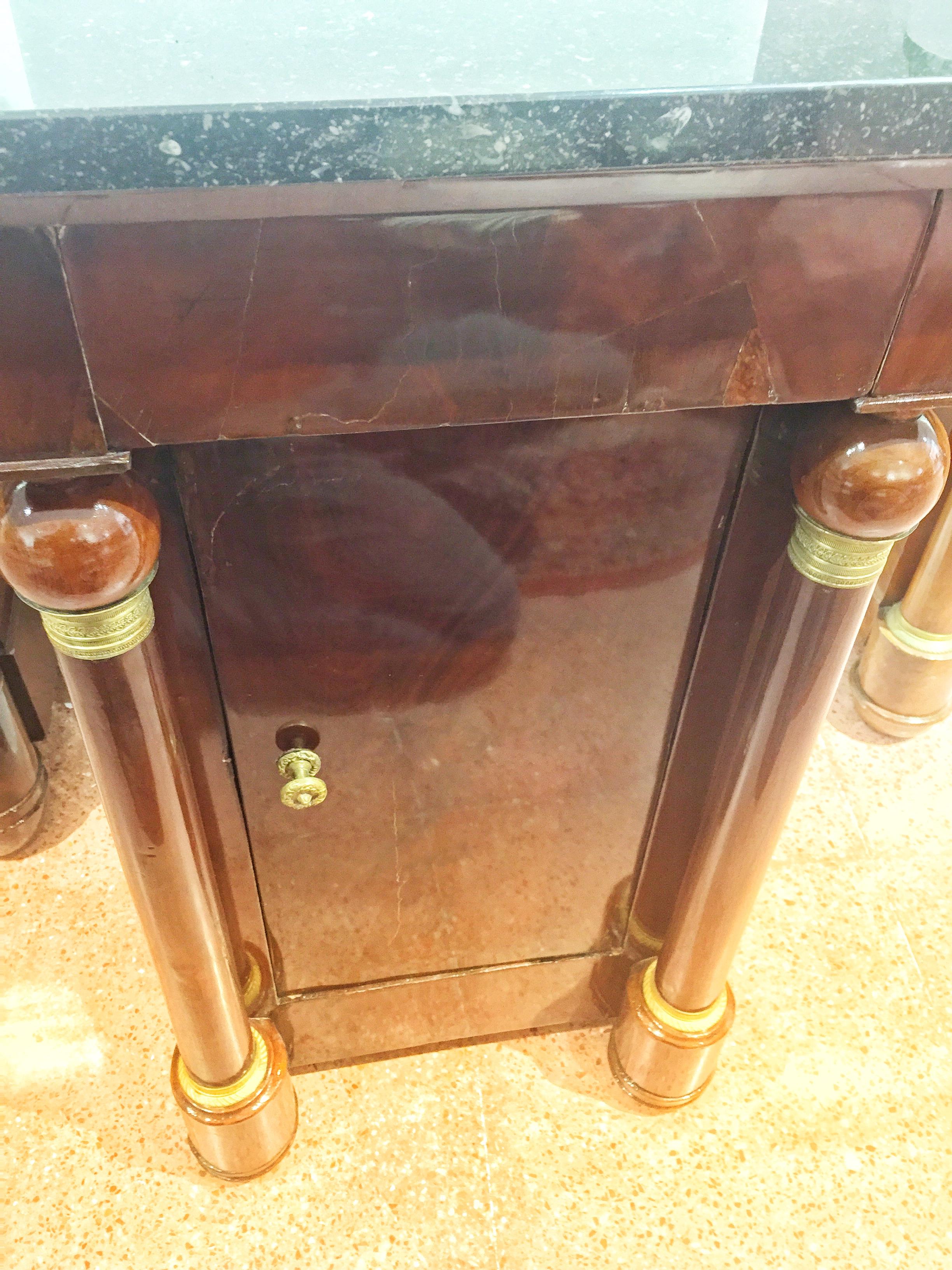 Early 19th Century Empire Mahogany Black Marble French Side Table Small ...