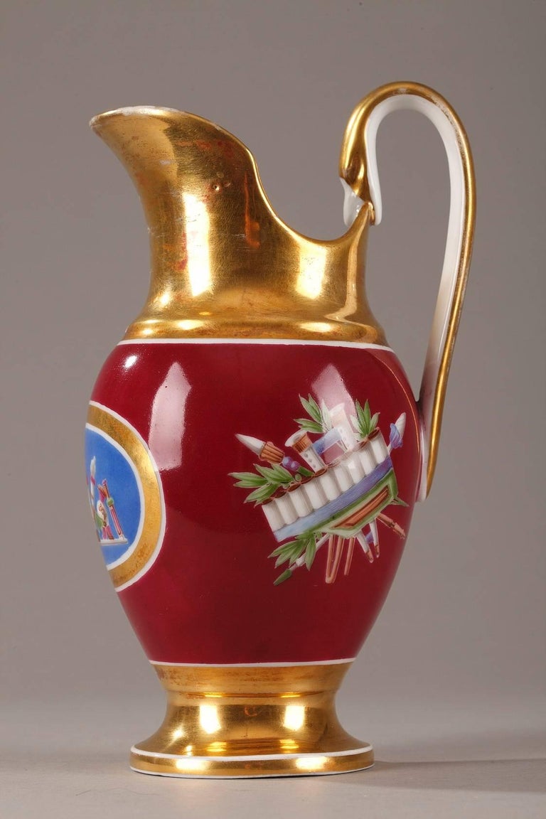 Early 19th Century Empire Porcelain Set Coffee Pot and Pitcher at 1stDibs