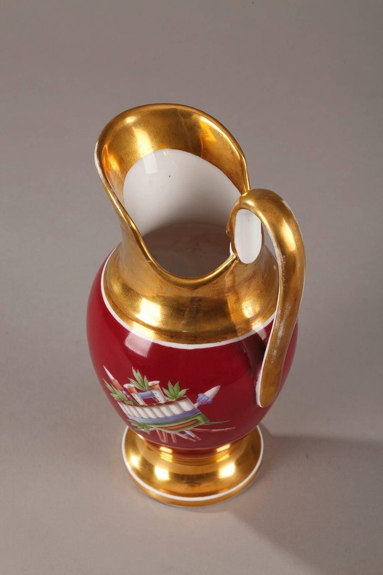 Early 19th Century Empire Porcelain Set Coffee Pot and Pitcher at 1stDibs