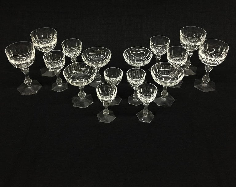 Early 19th Century English Crystal Cut Glass, Set of Crystal Glass, 16 ...