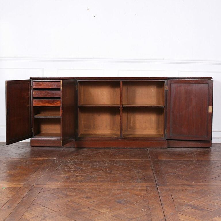 Early 19th Century English Oak Breakfront Credenza at 1stDibs