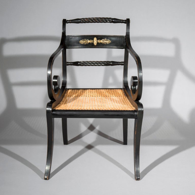 Early 19th Century English Regency Caned Klismos Desk Chair at 1stDibs ...