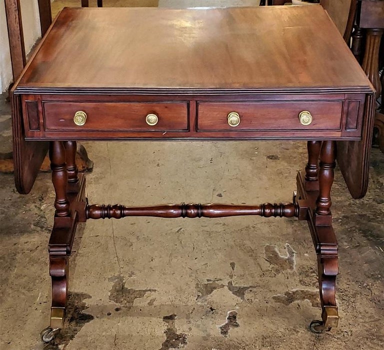 Early 19th Century English Regency Sofa Table For Sale at 1stDibs