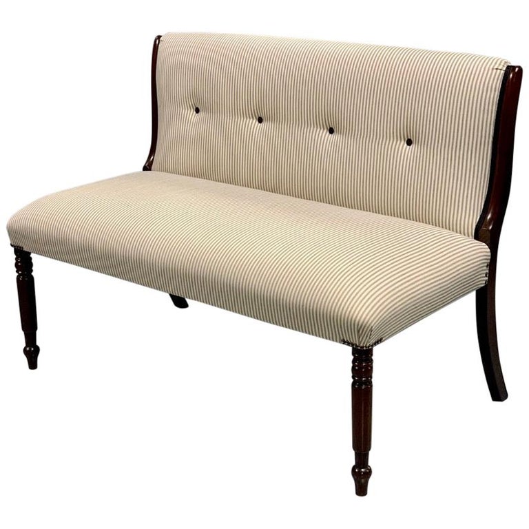 Early 19th Century English Regency Window Seat Finished with Buttoned ...