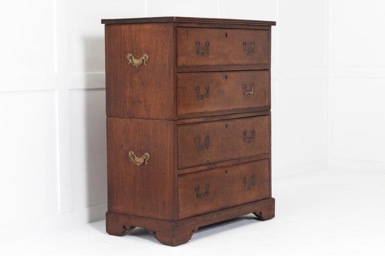 Early 19th Century English Teak Military Campaign Chest at 1stDibs