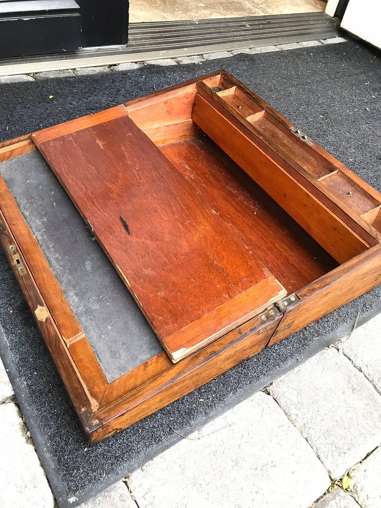 Early 19th Century English Writing Box on Stand, Great Patina at 1stdibs