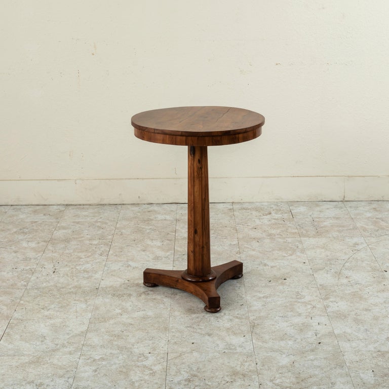 Early 19th Century English Yew Wood Pedestal Table or Side Table For ...