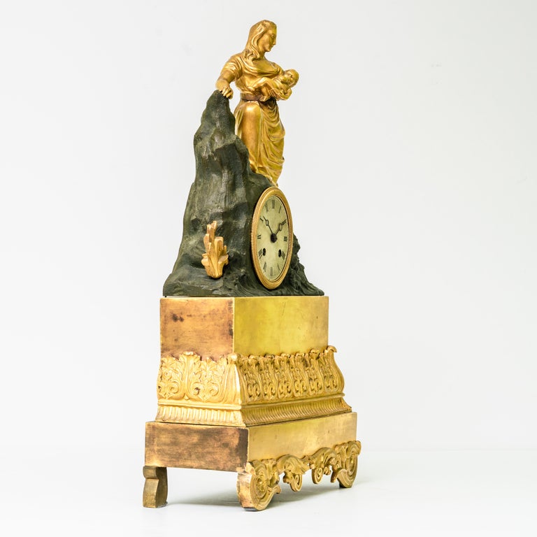 Early 19th Century French Empire Period Bronze Figural Mantel Clock For ...
