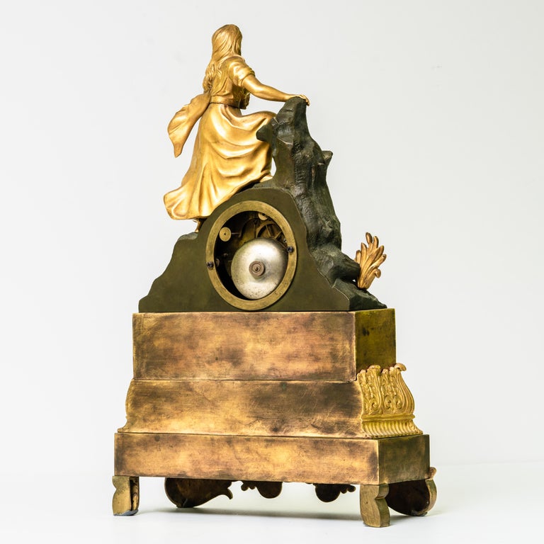 Early 19th Century French Empire Period Bronze Figural Mantel Clock For ...