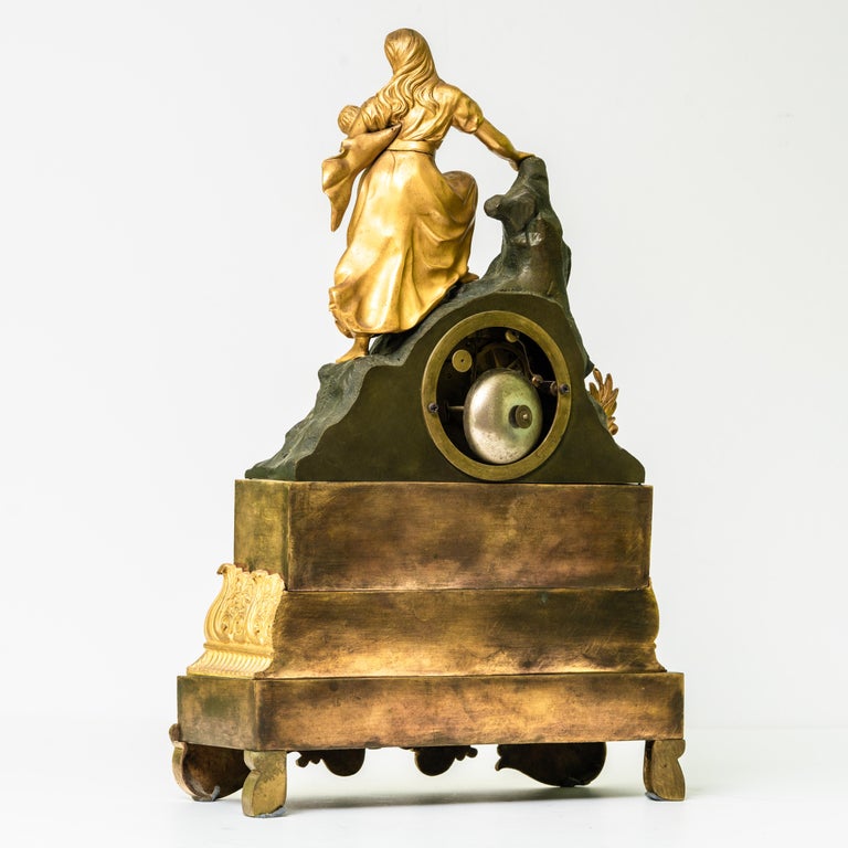 Early 19th Century French Empire Period Bronze Figural Mantel Clock For ...