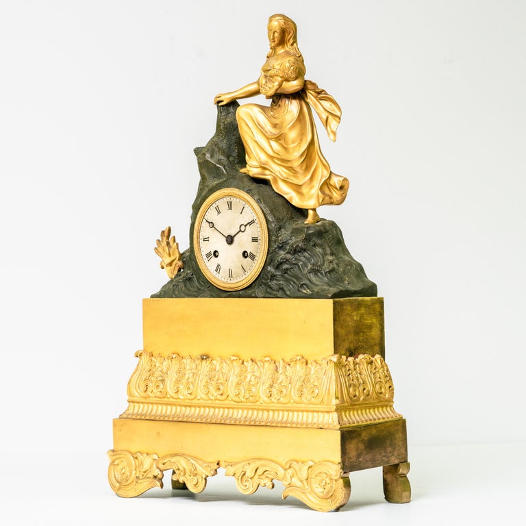 Early 19th Century French Empire Period Bronze Figural Mantel Clock For ...