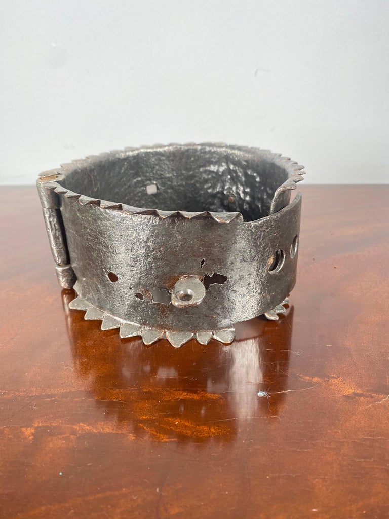 Early 19th Century French Hunting Dog Collar Pewter For Sale at 1stDibs