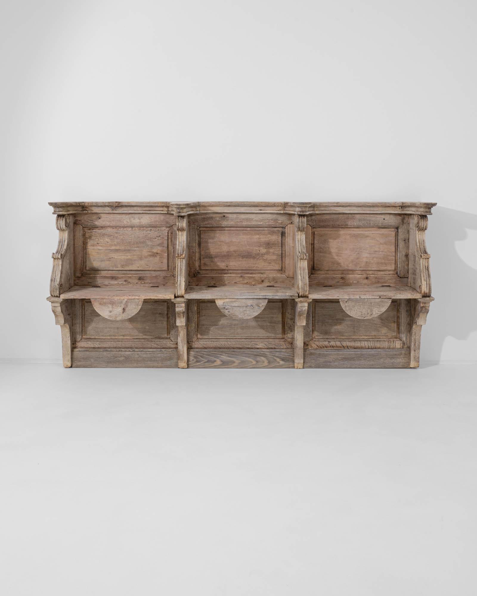 Early 19th Century French Oak Bench For Sale at 1stDibs