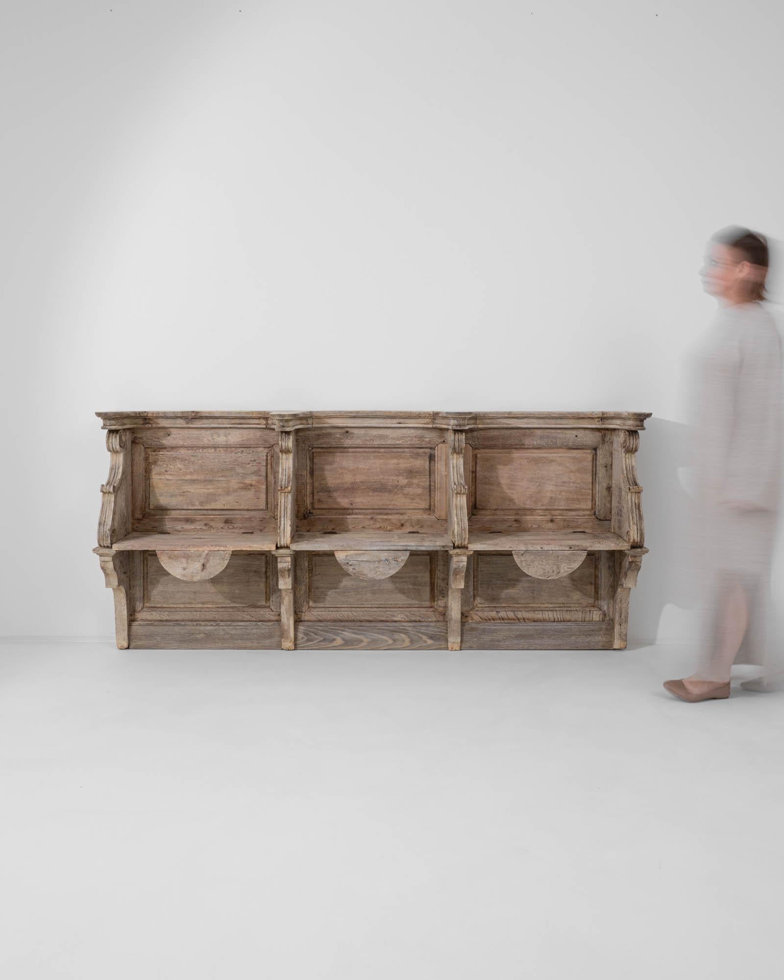 Early 19th Century French Oak Bench For Sale at 1stDibs