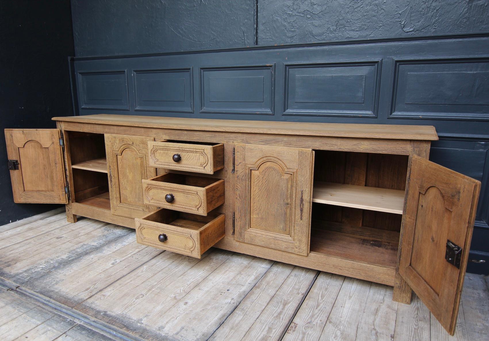 Early 19th Century French Stripped Oak Enfilade Sideboard at 1stDibs