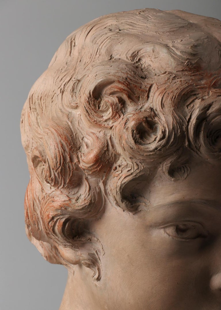 Early 19th Century French Terracotta Statue of a Young Boy Signed Henri ...