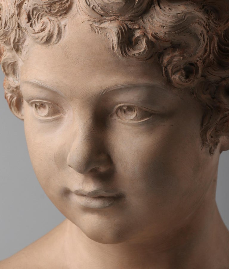 Early 19th Century French Terracotta Statue of a Young Boy Signed Henri ...