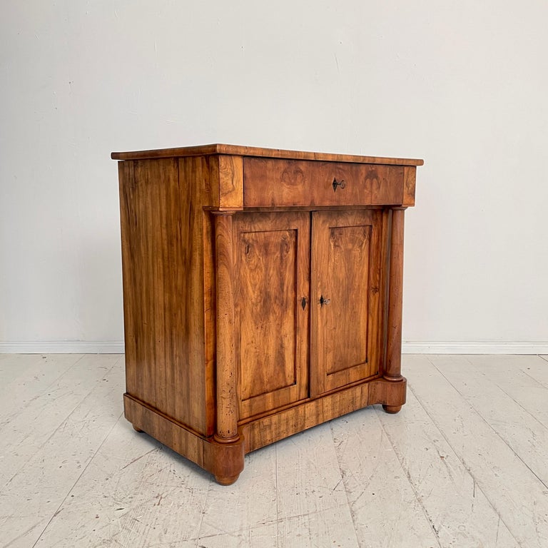 Early 19th Century German Biedermeier Half Cabinet Chests in Brown ...