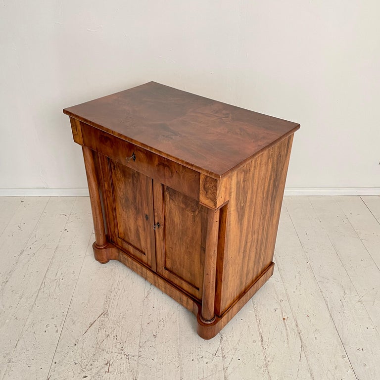 Early 19th Century German Biedermeier Half Cabinet Chests in Brown ...