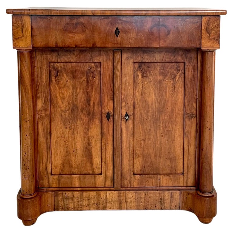 Early 19th Century German Biedermeier Half Cabinet Chests in Brown ...