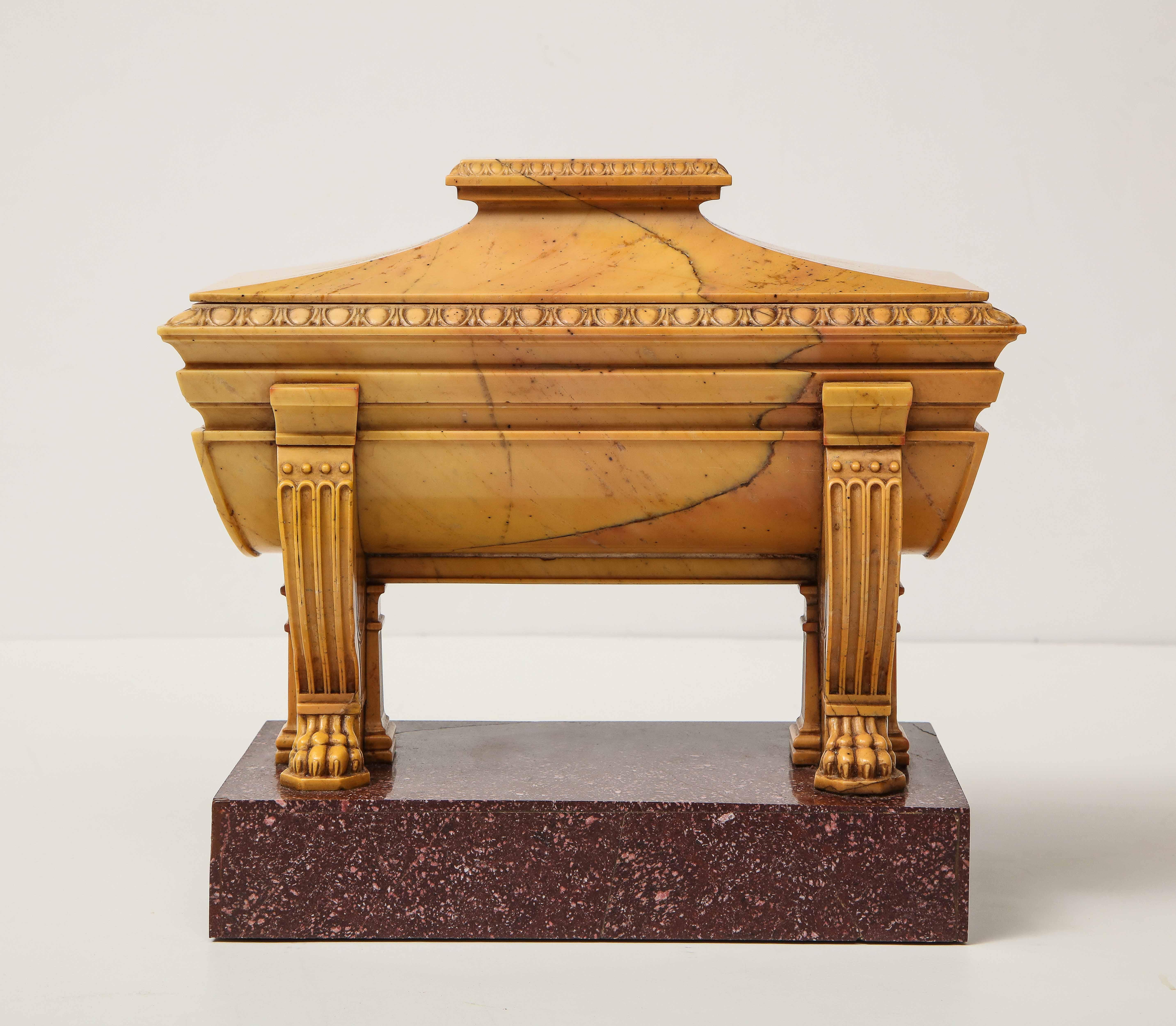 Early 19th Century Giallo Antica Tomb of Agrippa on Porphyry Base For ...
