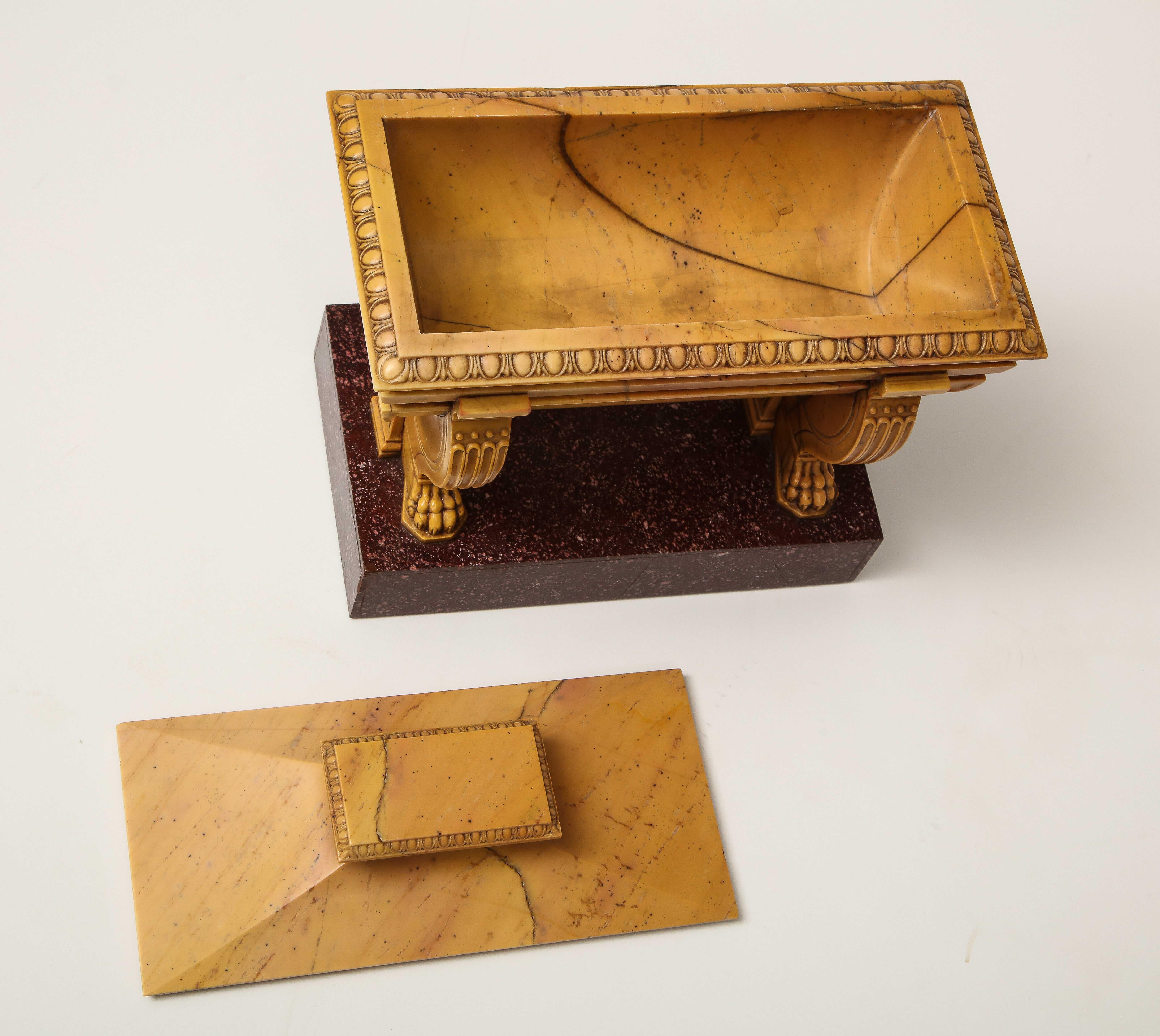 Early 19th Century Giallo Antica Tomb of Agrippa on Porphyry Base For ...