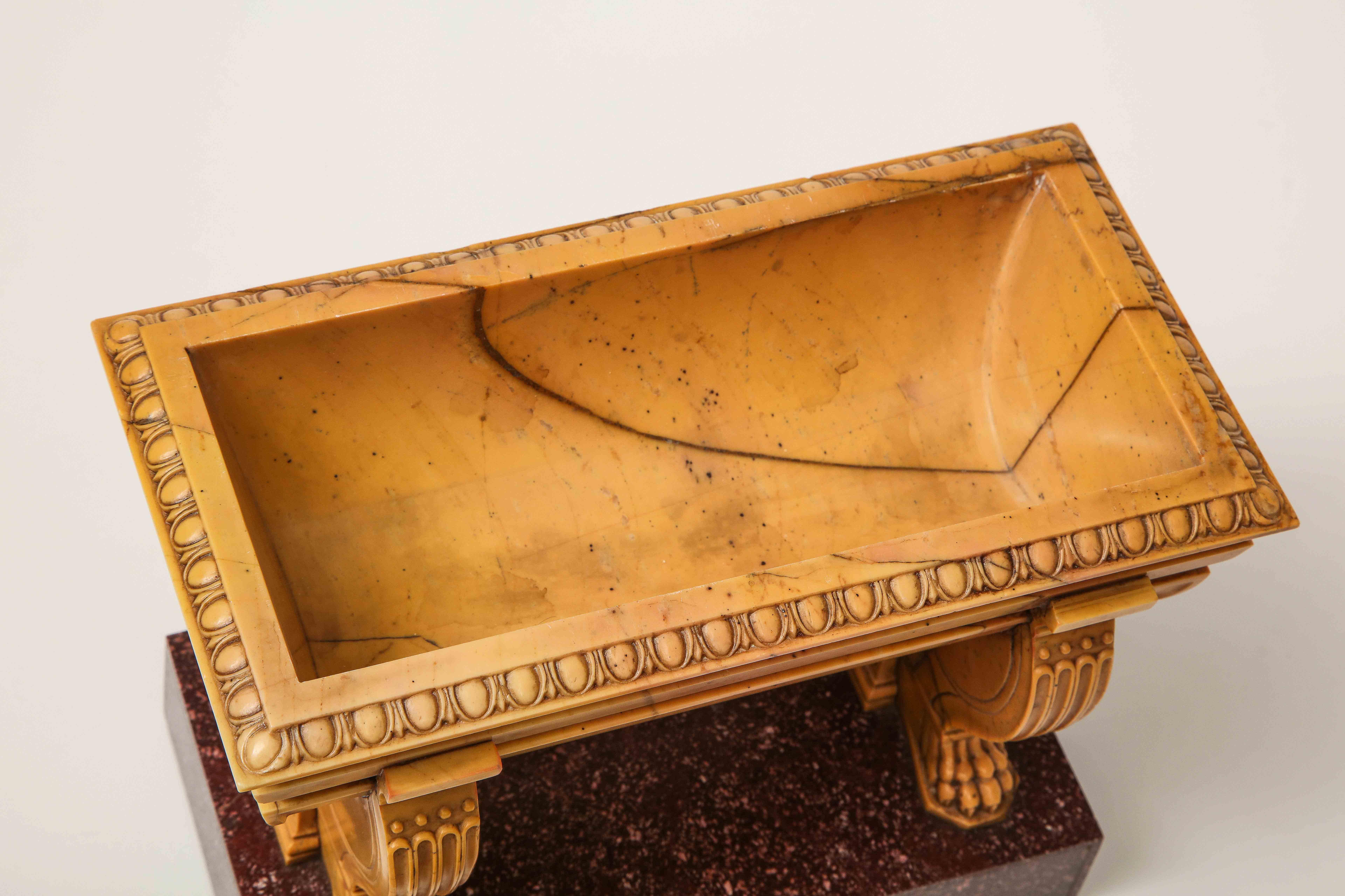 Early 19th Century Giallo Antica Tomb of Agrippa on Porphyry Base For ...