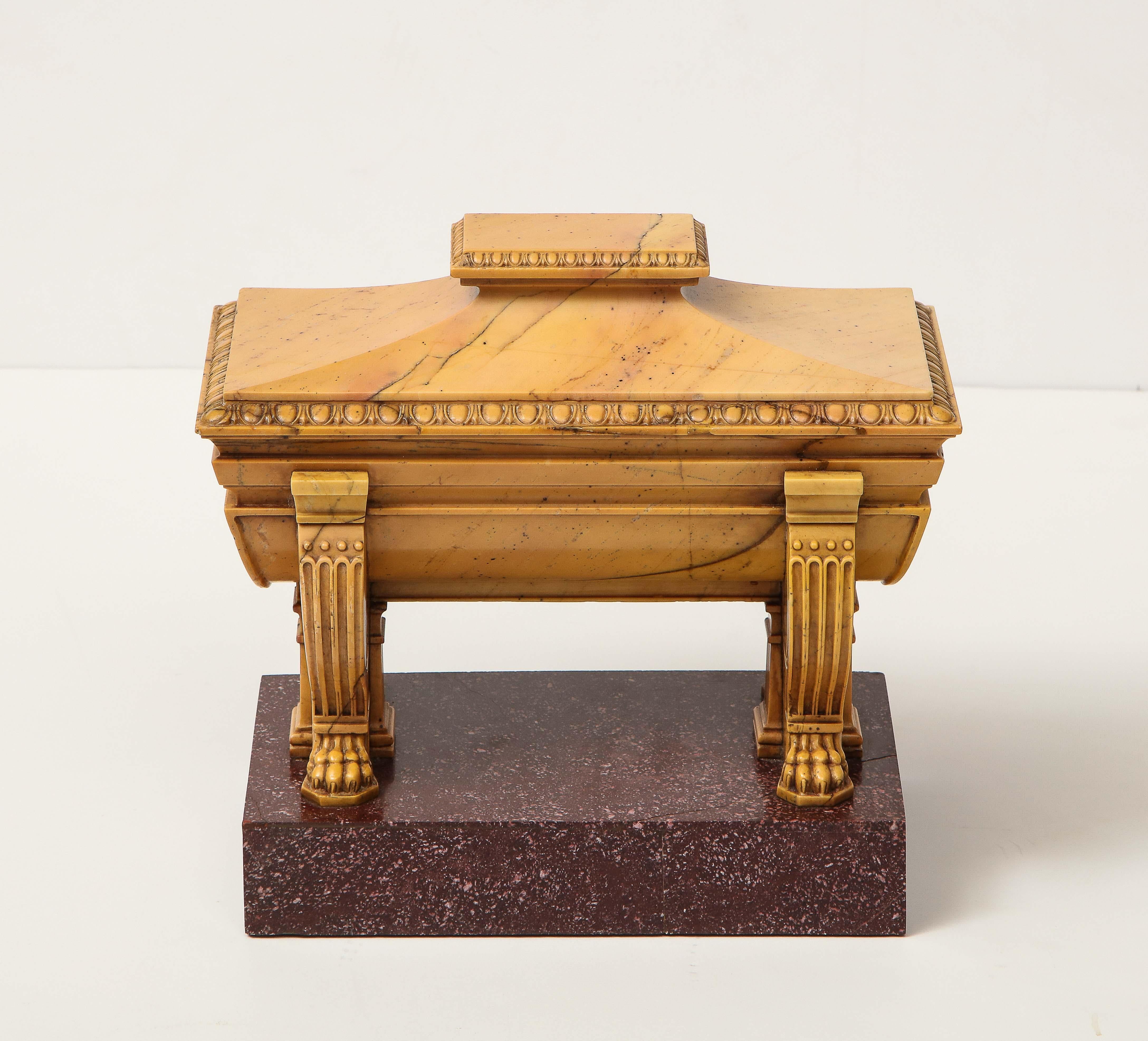 Early 19th Century Giallo Antica Tomb of Agrippa on Porphyry Base For ...