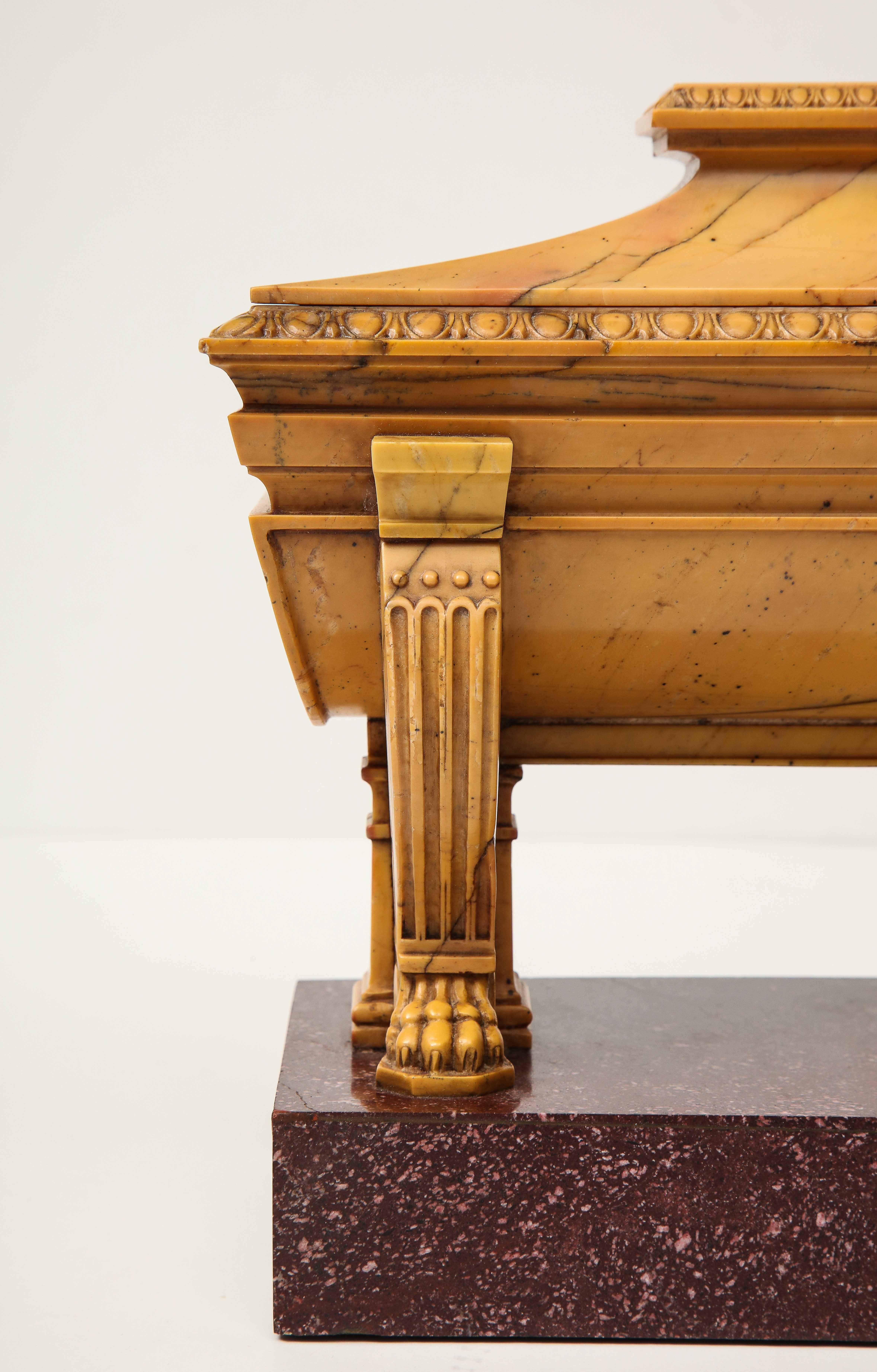 Early 19th Century Giallo Antica Tomb of Agrippa on Porphyry Base For ...