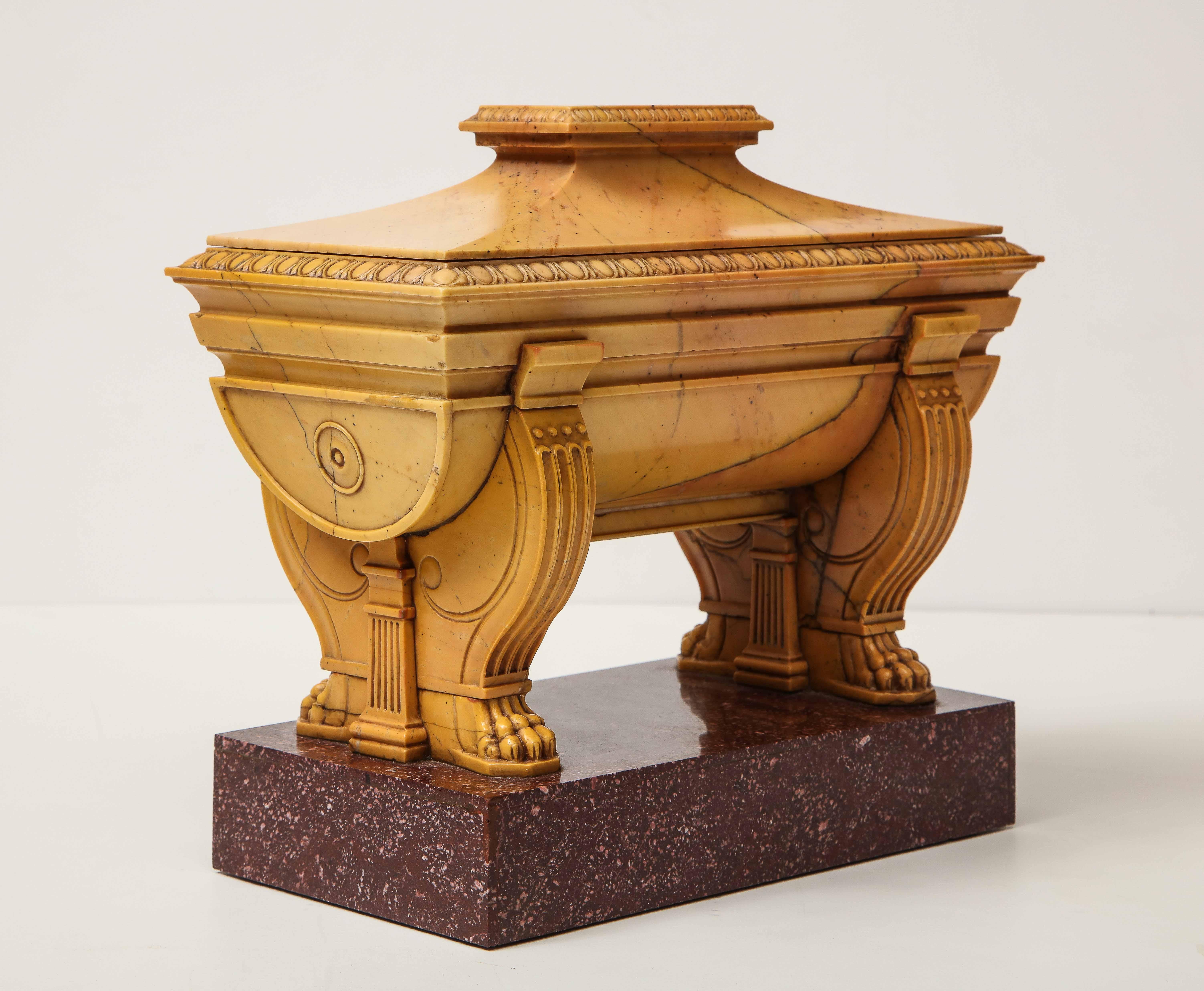 Early 19th Century Giallo Antica Tomb of Agrippa on Porphyry Base For ...