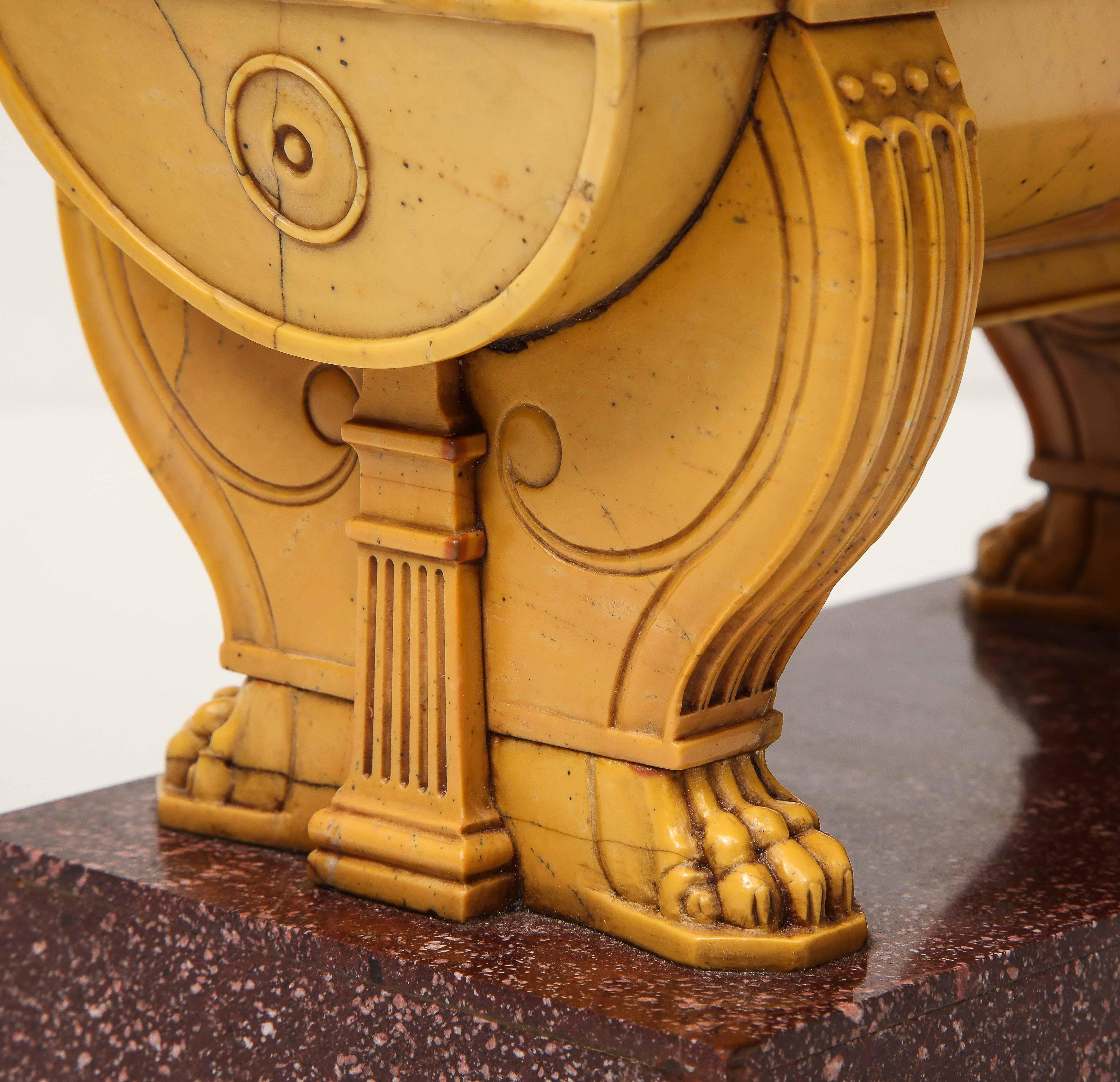 Early 19th Century Giallo Antica Tomb of Agrippa on Porphyry Base For ...