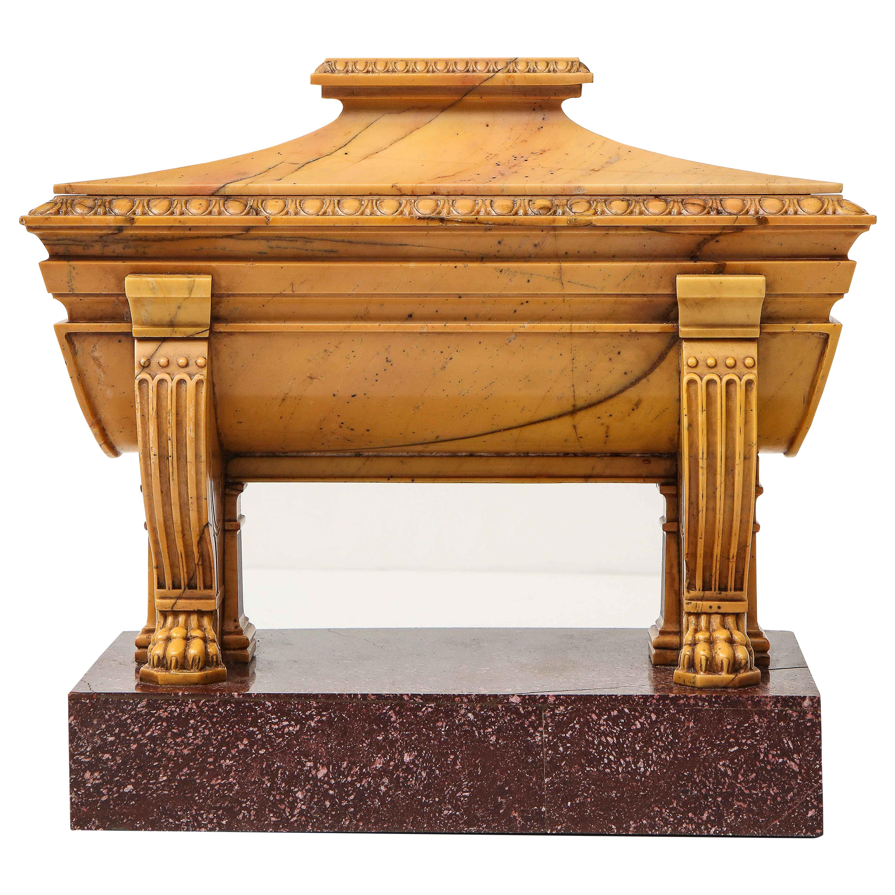 Early 19th Century Giallo Antica Tomb of Agrippa on Porphyry Base For ...