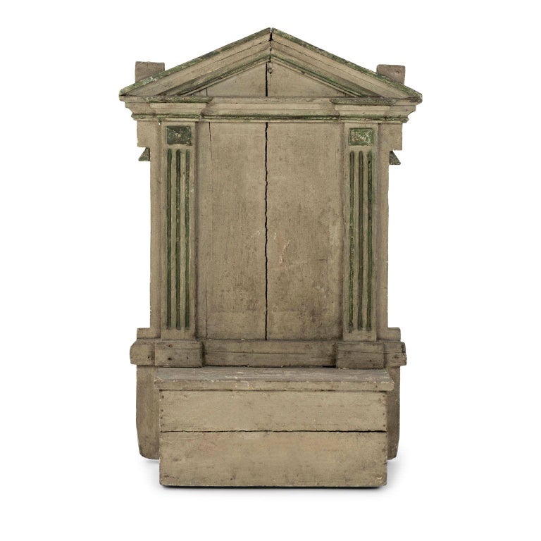 Early 19th Century Green Painted Household Shrine For Sale at 1stDibs