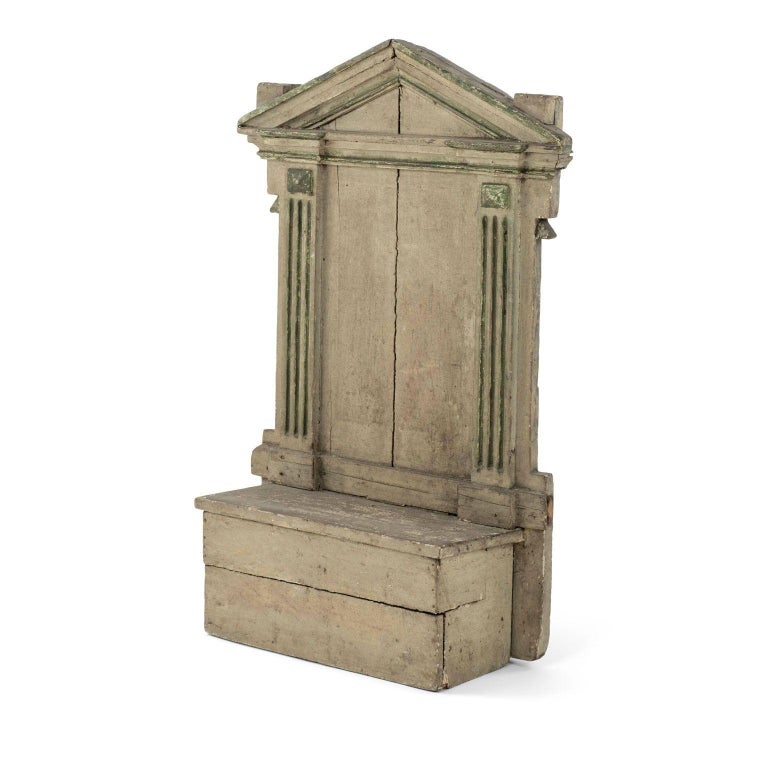 Early 19th Century Green Painted Household Shrine For Sale at 1stDibs