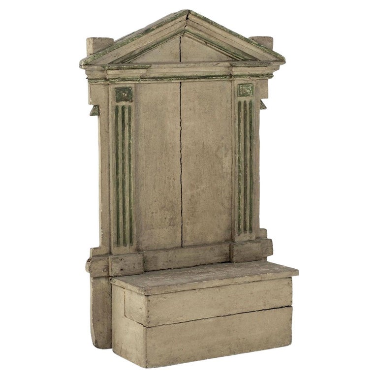Early 19th Century Green Painted Household Shrine For Sale at 1stDibs
