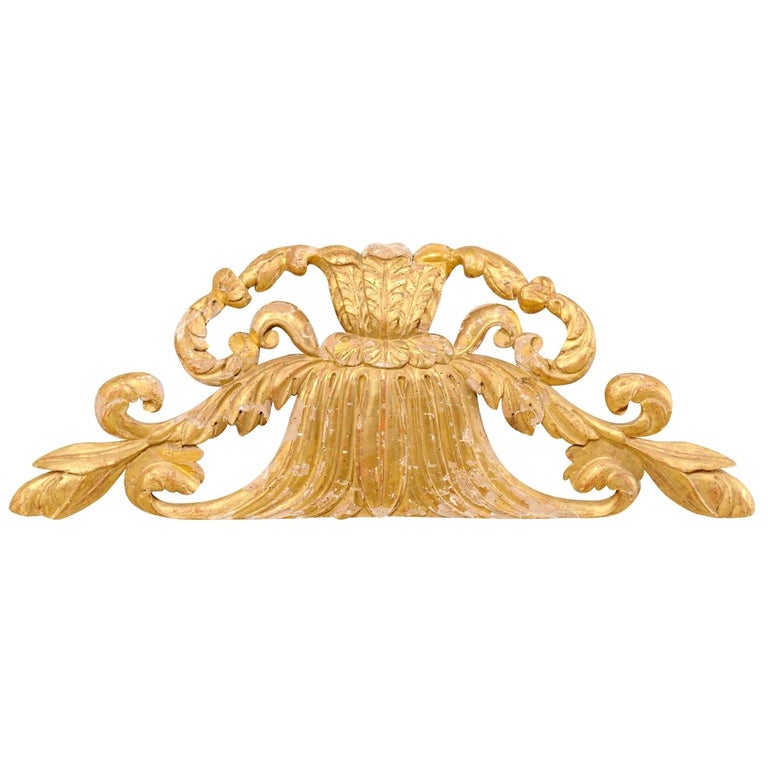 Early 19th Century Hand Carved Giltwood Pediment Fragment from Italy at ...