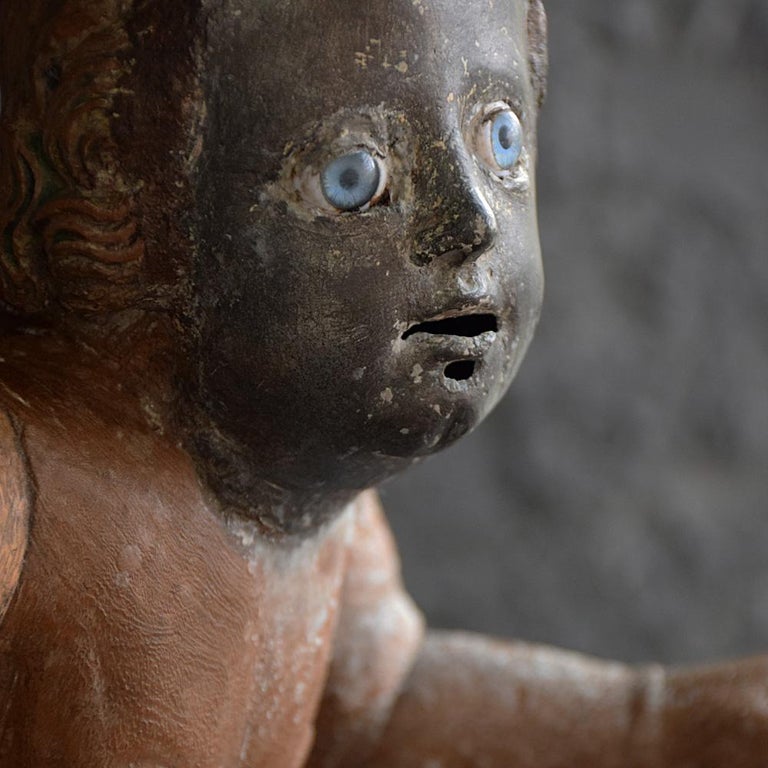 Early 19th Century Hand Carved Wooden Unusual Italian Unique Putti ...