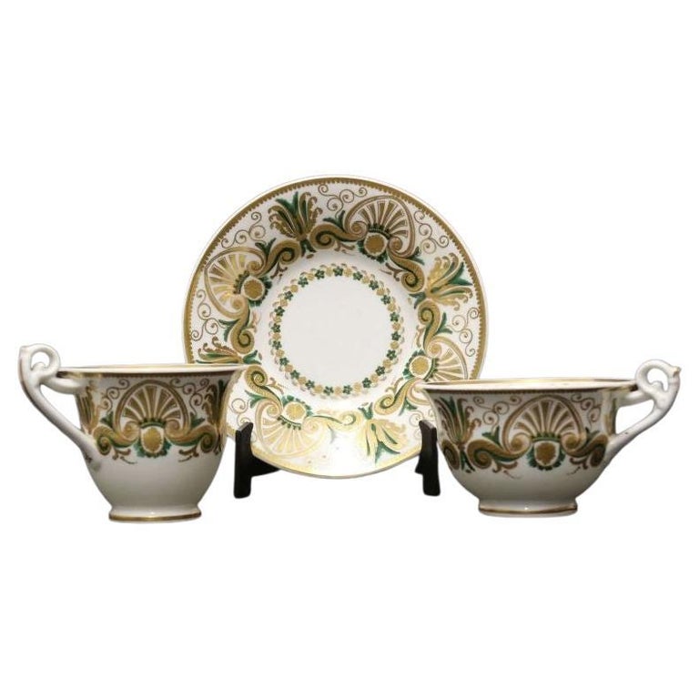 Early 19th Century Hand Painted Porcelain Spode Cabinet Trio, circa ...