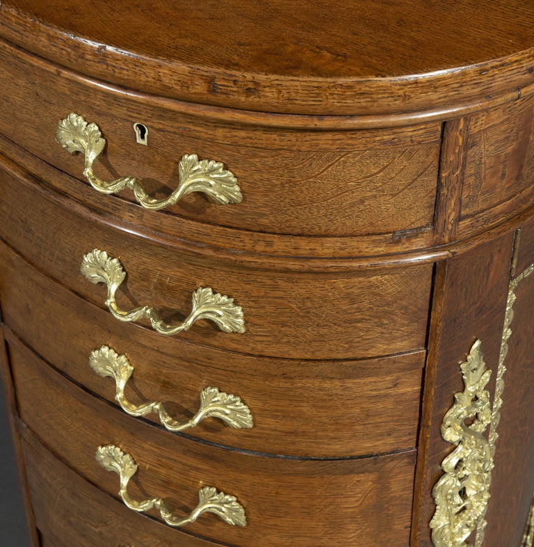 Early 19th Century Kidney-Shaped Ormolu Mounted Brown Oak Desk For Sale ...