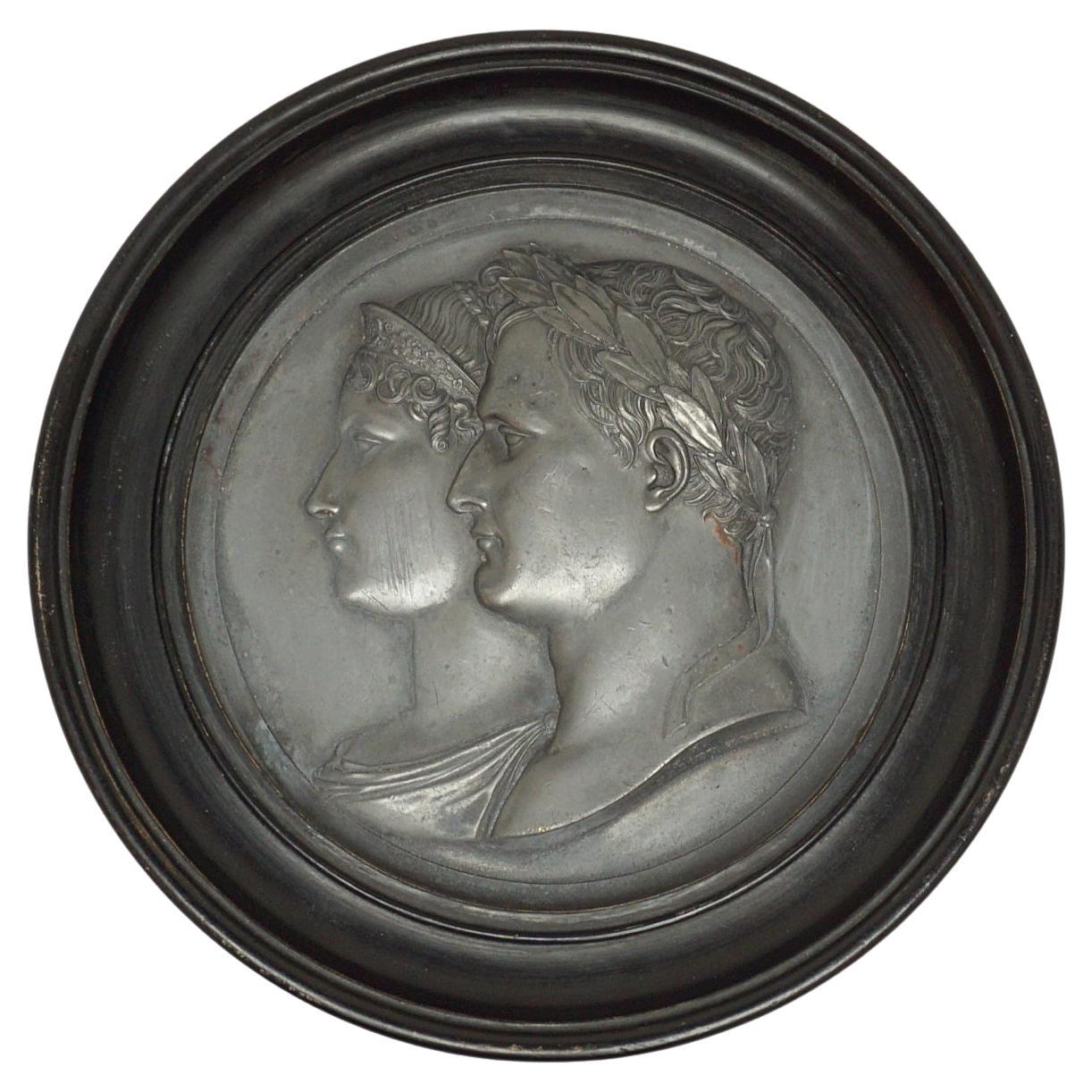 Early 19th Century Lead Relief of Napoleon and Marie Louise by Andrieu ...