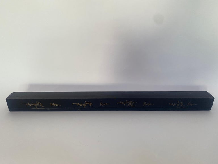 Early 19th Century Long Chinese Export Black Lacquer Box with a Walking ...