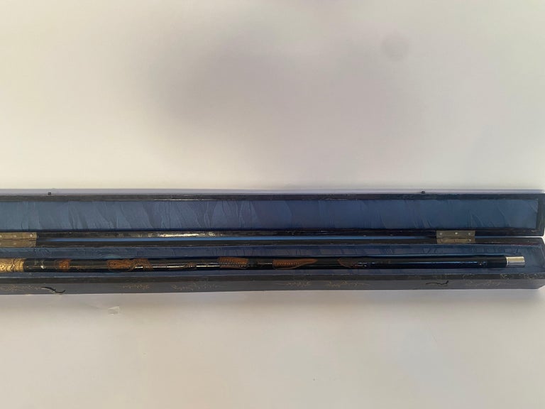 Early 19th Century Long Chinese Export Black Lacquer Box with a Walking ...