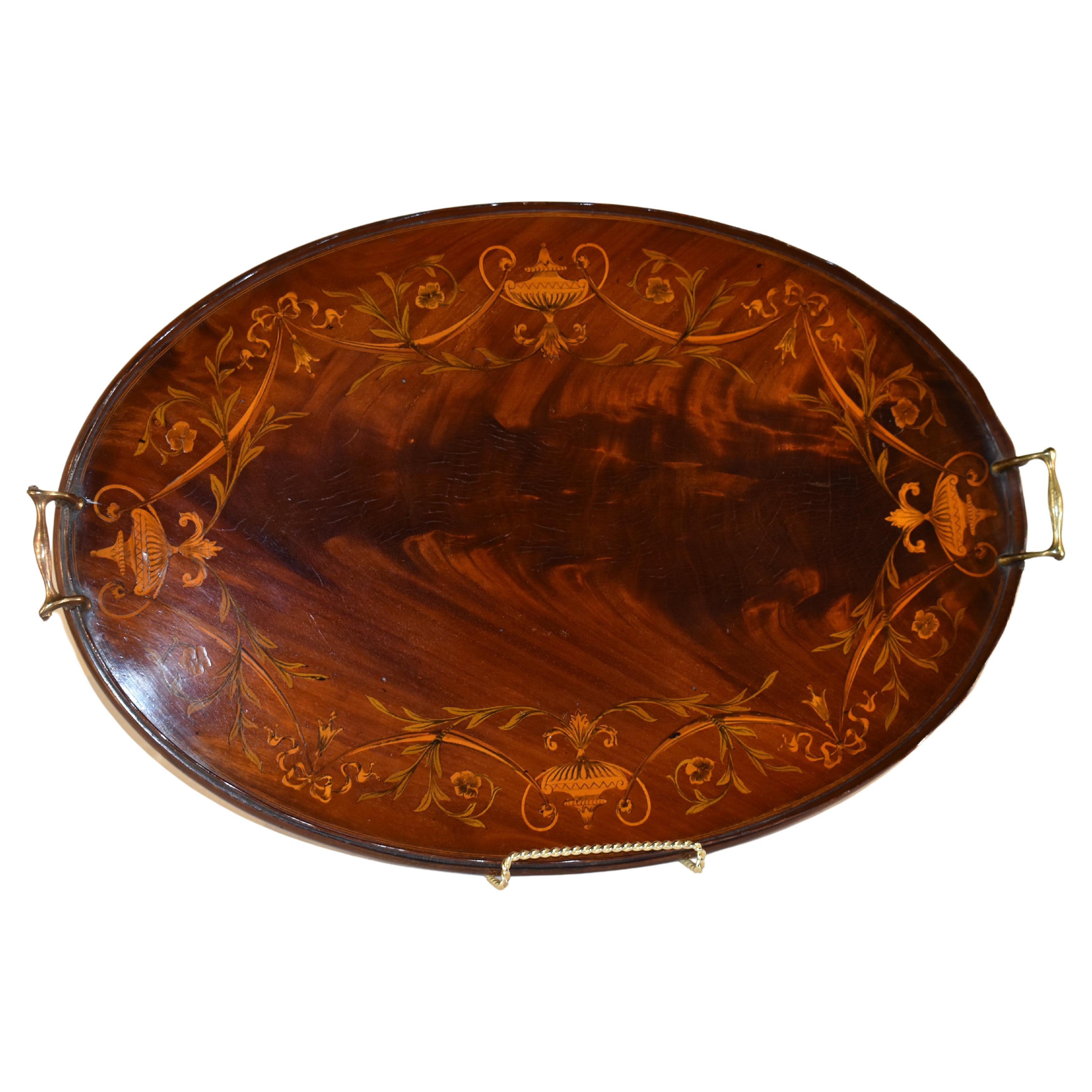 19th Century English Mahogany Tray at 1stDibs