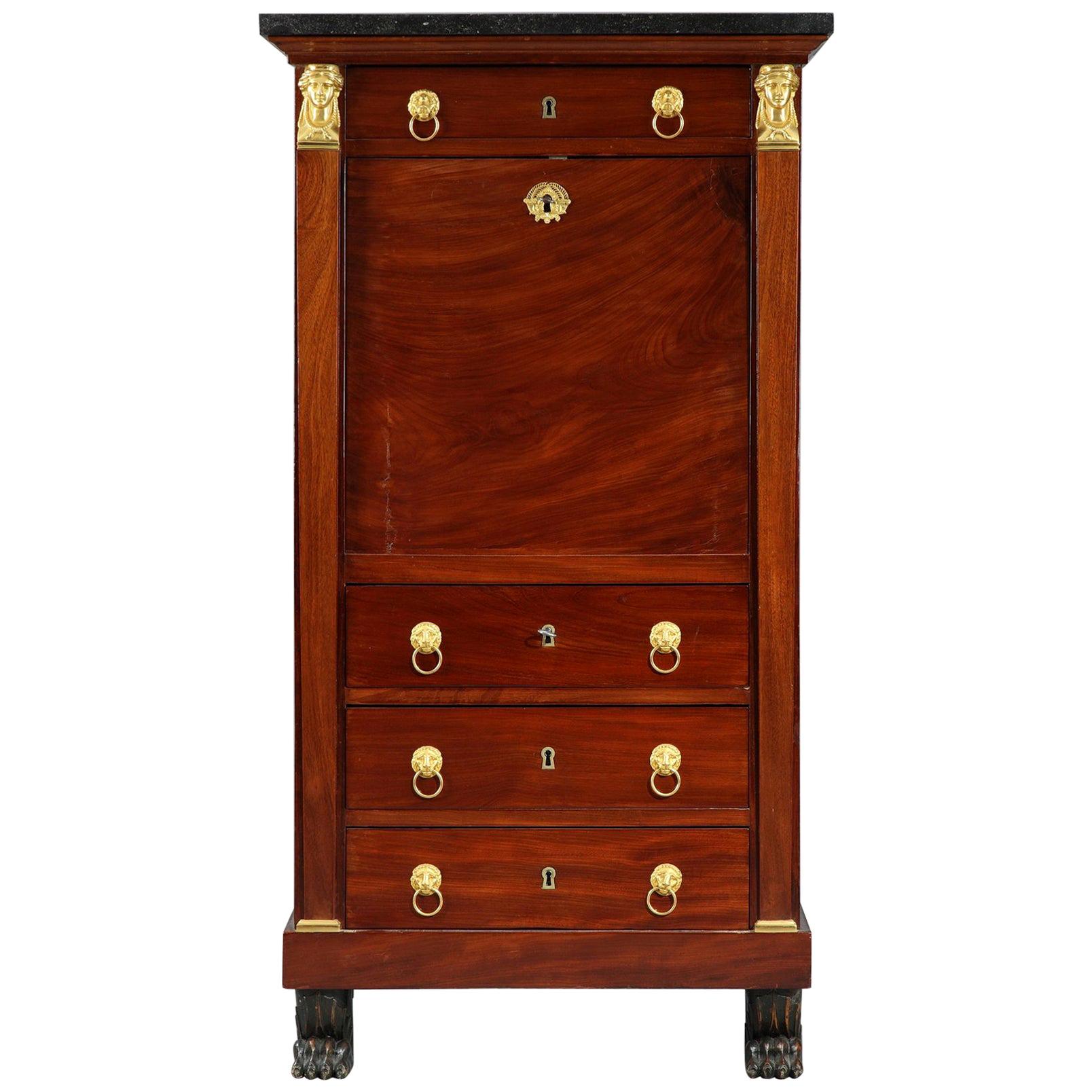 Early 19th Century Mahogany Secretary Desk Empire Period at 1stDibs