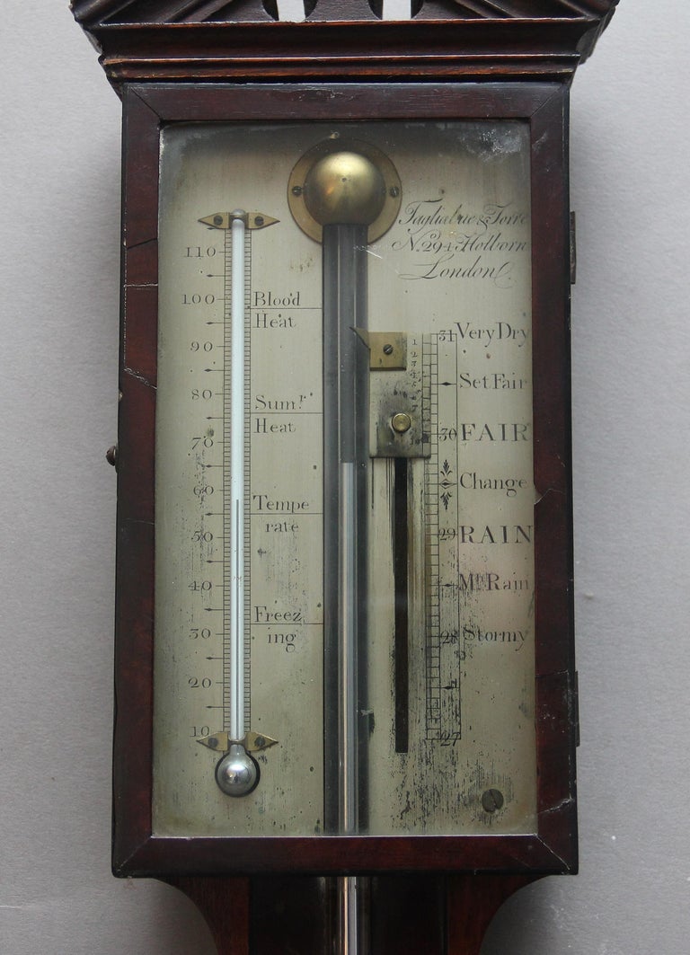 Early 19th Century Mahogany Stick Barometer by Tagliaue and Torre of ...
