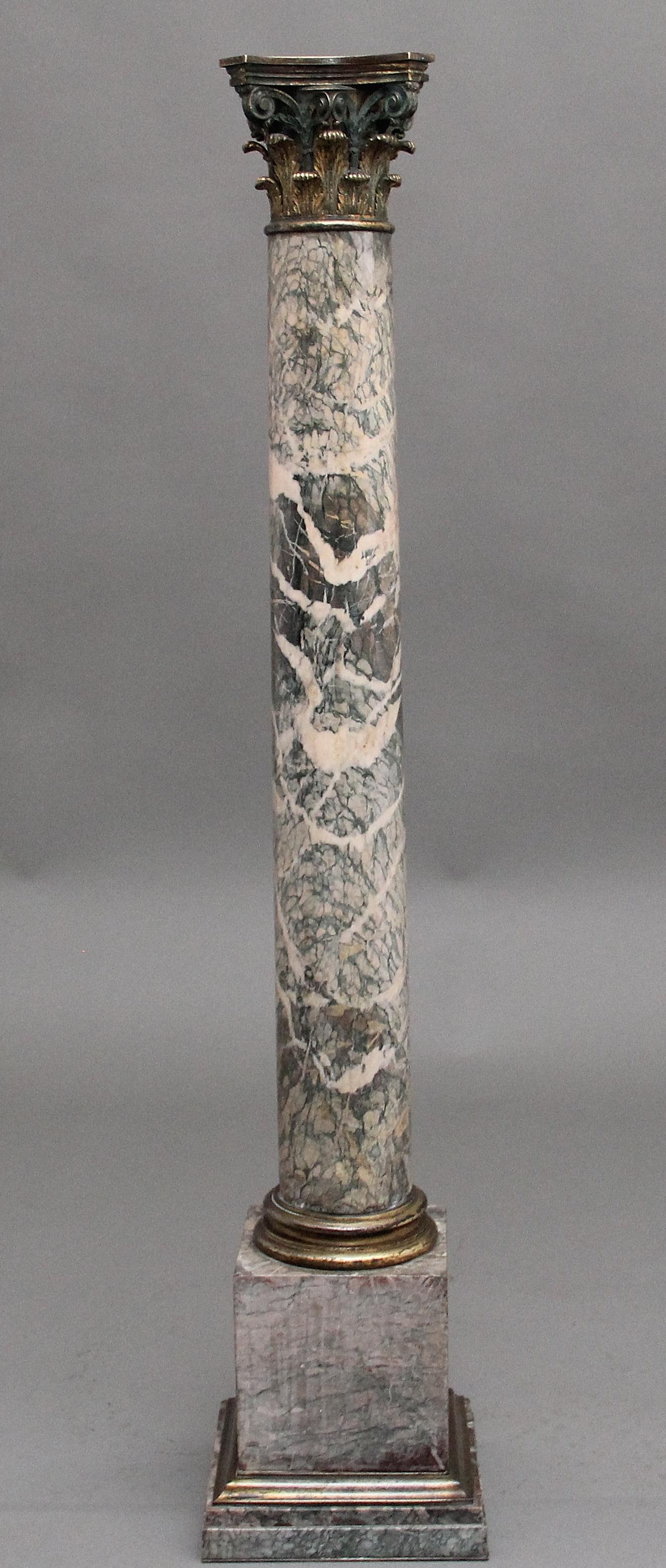 Early 19th Century marble and brass column from the Regency era For ...